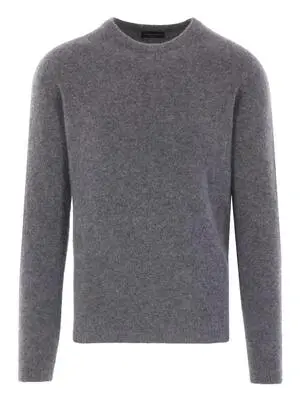 ROBERTO COLLINA Crew-neck Long Sleeve Sweater - Grey