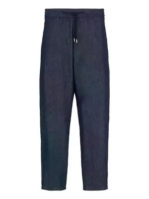 Giorgio Armani Drawstring Denim Trousers - Blue