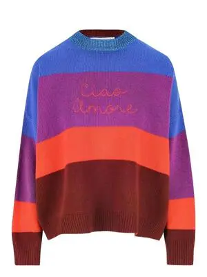 Giada Benincasa Stripe-pattern Logo Sweater - Purple
