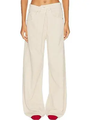 AGOLDE Vana Fold Wide Leg Jeans - Rice Grass