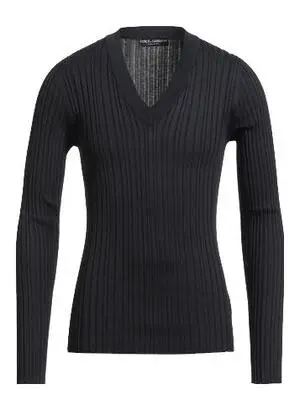 Dolce & Gabbana Ribbed-knit V-neck Sweater - Blue