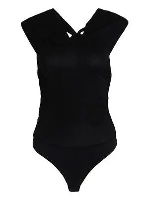 Pinko Bodysuit In Viscose, Elastane, And Polyamide - Black