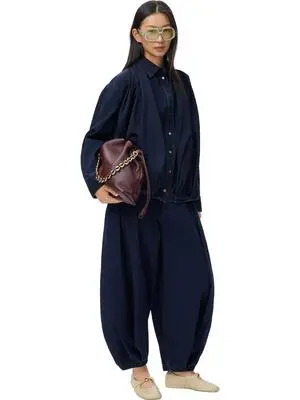 Loewe Draped Denim Shirt - Dark Indigo