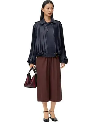 Loewe Cropped Belted Trousers - Coffee