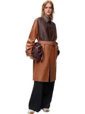 Loewe Coat In Nappa Lambskin - Tan