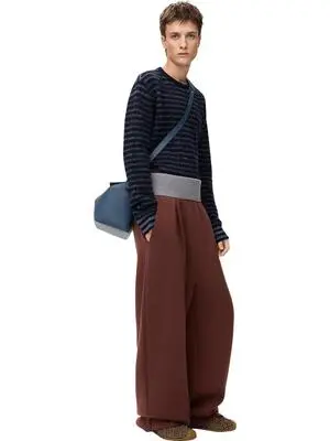 Loewe Relaxed Fit Wool Trousers - Brown/grey