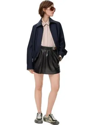 Loewe Belted Nappa Lambskin Skirt - Black
