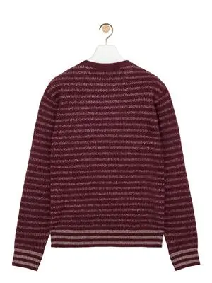 Loewe Striped Wool Sweater Dark Brown