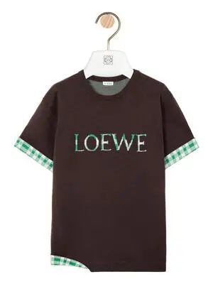 Loewe Top In Wool And Cotton - Brown/white