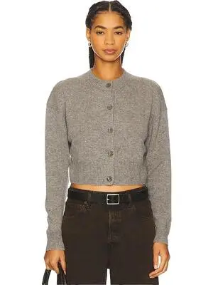 Autumn Cashmere Cropped Cashmere Cardigan - Cement