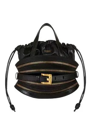 Balmain Mini Shuffle Zip-belt Tote Bag - Black