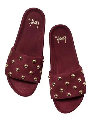 Beek Gallito Studded Slide Sandals Burgundy