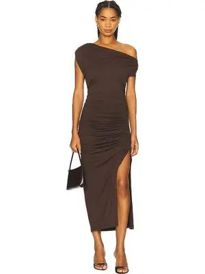 Susana Monaco One-arm Midi Dress - Chocolate