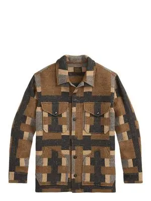 Ralph Lauren Wool-blend Jacquard Shirt Jacket - Blue Multi