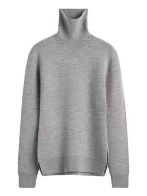 TOTEME High-Neck Double Knit Sweater Grey