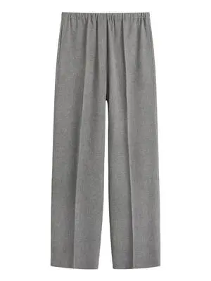 TOTEME Wool Trousers With Drawstring - Grey