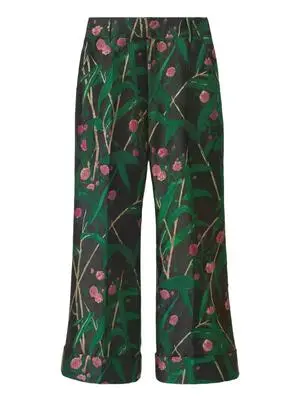 La DoubleJ Hendrix Floral-jacquard Trousers - Green