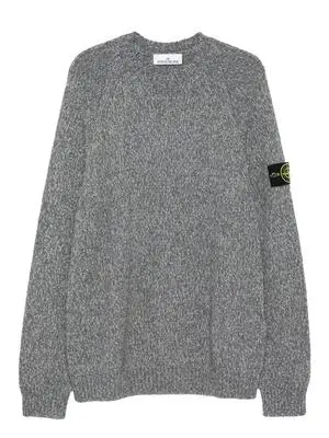 Stone Island Logo-detail Crew-neck Sweater - Grey