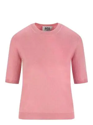 Alpha Studio Short-sleeve Cashmere Top - Pink
