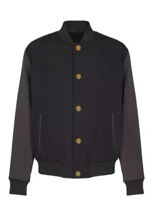 Balmain Satin-sleeved Wool Jacket - Black