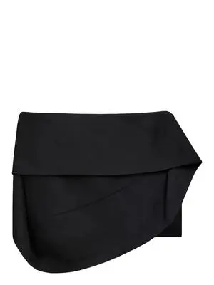 FERRAGAMO Draped Basque Mini Skirt - Black