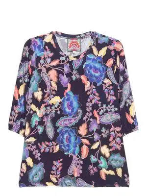 Johnny Was Janie Floral Print Top - Purple