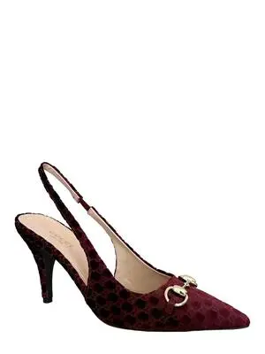 GUCCI Horsebit GG Slingback Pumps