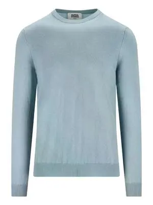 Alpha Studio Crew Neck Cashmere Sweater - Blue