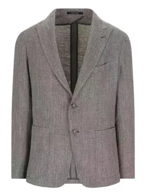 Tagliatore Herringbone-pattern Blazer - Grey