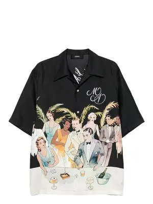 Amiri Illustration-print Short-sleeve Shirt - Black