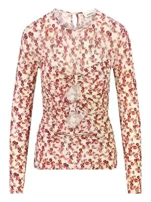 Isabel Marant Floral-print Tie-back Top - Red