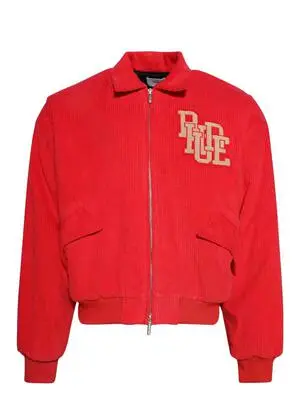 Rhude Corduroy Jacket With Logo Detail - Red