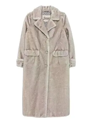 Herno Notched-lapel Faux Fur Coat - Grey