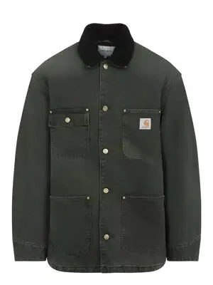 Carhartt Work In Progress Cotton Jacket With Corduroy Collar - Green