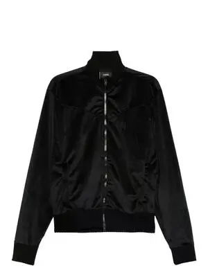 Amiri Velour Zip-up Jacket - Black