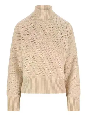 Fendi High-neck Honeycomb-knit Turtleneck - Neutrals