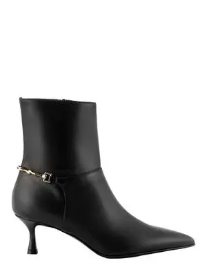SERGIO LEVANTESI 45mm Metal-detail Pointed-toe Ankle Boots - Black