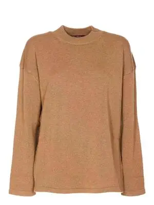 Max Mara Crewneck Side-split Sweater - Neutrals