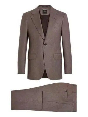 Zegna Single-breasted Mélange Suit - Brown