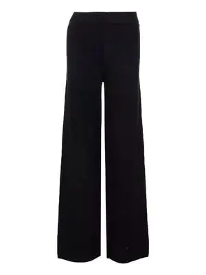 Max Mara Wide Leg Wool Trousers - Black