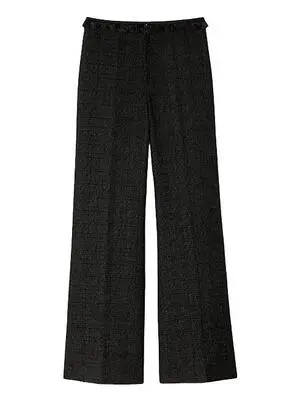 Sandro Tweed Wide-leg Trousers - Black