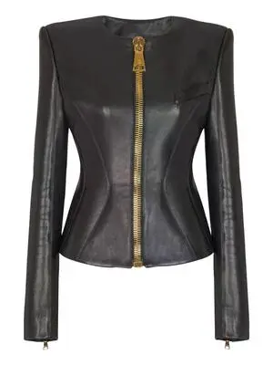 BALMAIN Peplum Zip-Front Jacket