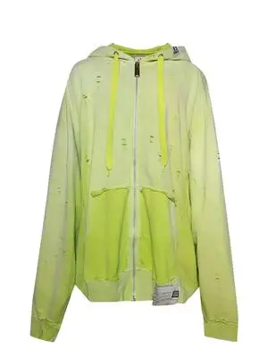 Mihara Yasuhiro Distressed Zip-up Hoodie - Yellow