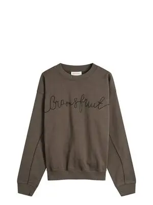 BRAM'S FRUIT Garden Hose Chain Stitch Crewneck Sweatshirt - Solid Charcoal