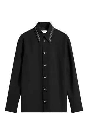 JIL SANDER Wool Canvas Shirt - Black