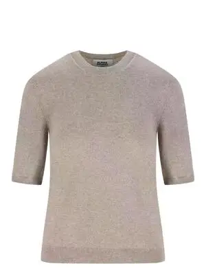 Alpha Studio Short-sleeve Cashmere Top - Neutrals