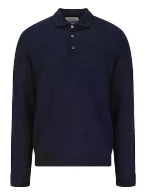 MAURO OTTAVIANI Button-placket Wool Polo Shirt - Blue