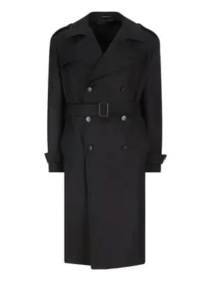 Tagliatore Double-breasted Virgin Wool Coat - Black