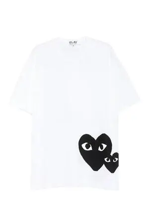 Play Comme Des Garcon Heart-logo T-shirt - White