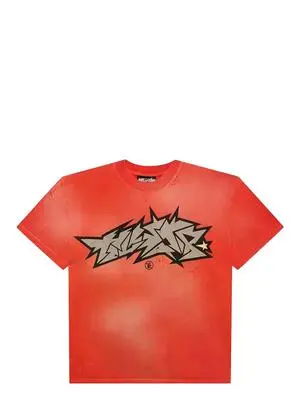 HELLSTAR Crack-print Graphic T-shirt - Red